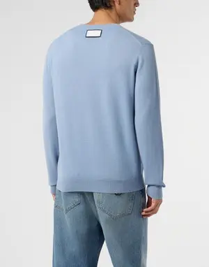 Philipp Plein Cashmere Roundneck Pullover Jacquard Hexagon