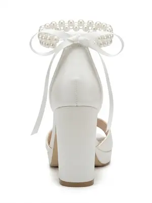PROLOGUE SHOES Tiara Block Heel Bridal Sandal