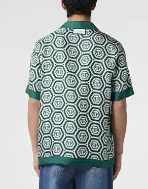 Philipp Plein Silk Bowling Shirt Monogram 70's