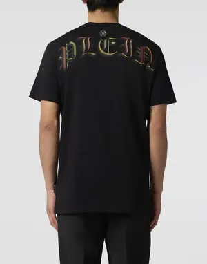 Philipp Plein Round Neck T-shirt Snake King Stones