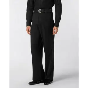 Philipp Plein Croc Effect Leather Belt - Black