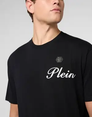 Philipp Plein Round Neck T-shirt Embossed Signature - Black