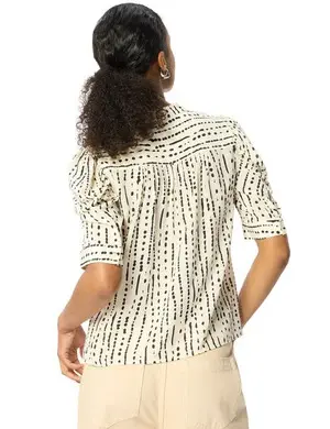 Whistles Dashed Spot Gathered Blouse