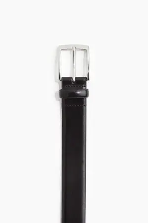 H&m Leather Belt With Metal Buckle