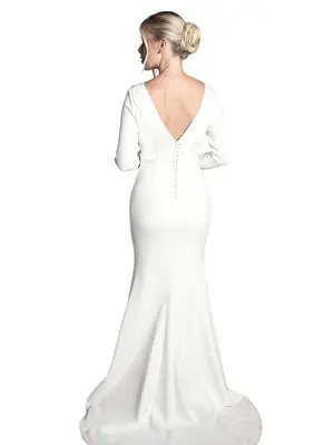 Coast Petite Slash Neck Wedding Dress