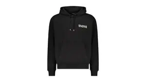 Balmain Double Logo Cotton Hoodie - Black