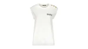 Balmain Cotton Sleeveless Logo Tank - White