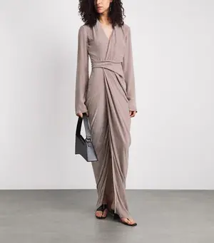 Rick Owens Draped Maxi Wrap Dress - Pink