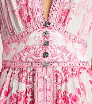Camilla Silk Printed Maxi Dress - Pink