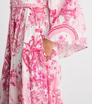 Camilla Silk Printed Maxi Dress - Pink