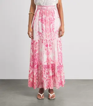 Camilla Embellished Printed Maxi Skirt