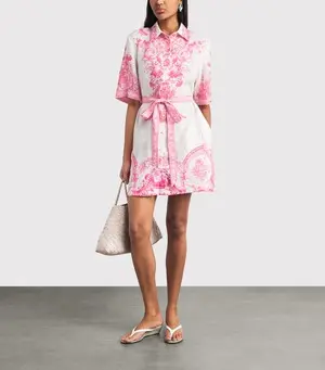 Camilla Printed Linen Shirt Dress