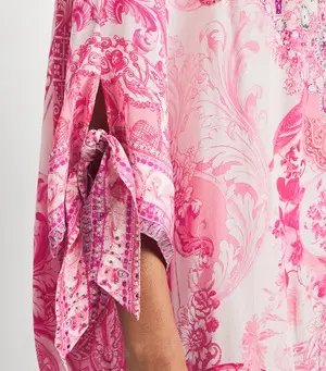 Camilla Embellished Silk Mini Kaftan