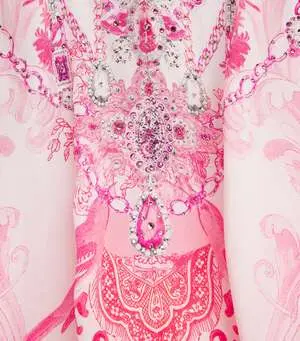 Camilla Embellished Silk Mini Kaftan