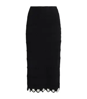 Maje Knitted Embellished Midi Skirt