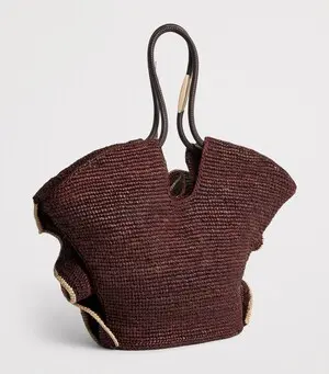 Zimmermann Raffia Ruffled Goldentime Tote Bag