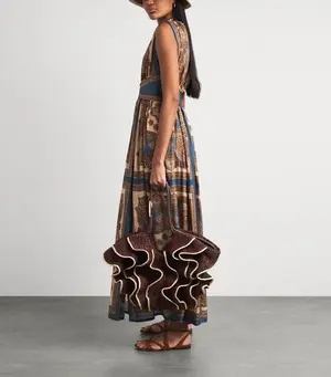 Zimmermann Raffia Ruffled Tote Bag - Brown