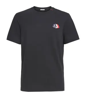 Moncler Cotton Logo Patch T-shirt - Black