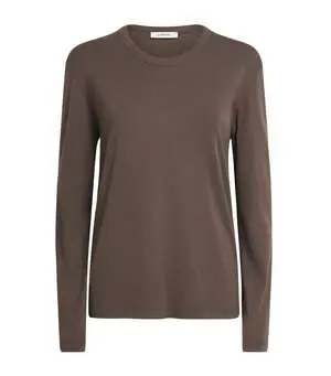 LEMAIRE Cotton Ribbed Long-sleeve T-shirt - Brown