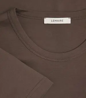 LEMAIRE Cotton Ribbed Long-sleeve T-shirt - Brown