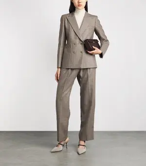 BLAZÉ MILANO Virgin Wool Check Charmer Double-breasted Blazer
