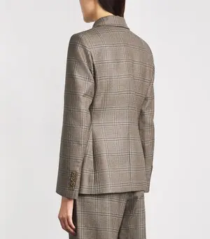 BLAZÉ MILANO Virgin Wool Check Charmer Double-breasted Blazer