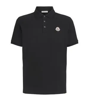 Moncler Cotton Logo Polo Shirt - Black