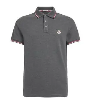 Moncler Cotton Logo Polo Shirt - Grey