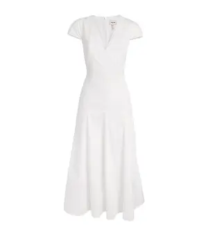 ME+EM Cotton Poplin Midi Dress - White
