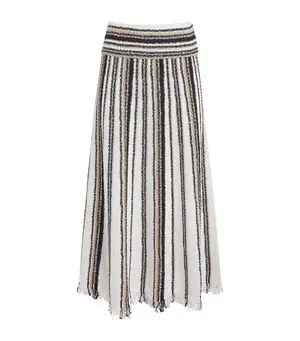 ME+EM Stretch-cotton Bouclé Maxi Skirt - Beige