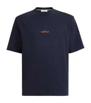 Stone Island Organic Cotton Logo T-shirt - Navy