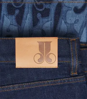 La DoubleJ Printed Cropped Flared Jeans