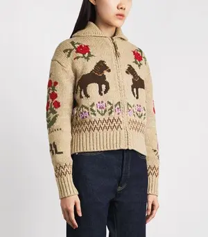 Polo Ralph Lauren Cotton-wool Horse Intarsia Zip-up Cardigan