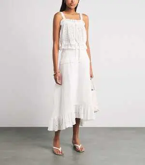 Ulla Johnson Broderie Anglaise Midi Skirt - White