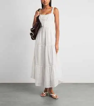 Ulla Johnson Constance Broderie Anglaise Maxi Dress - White