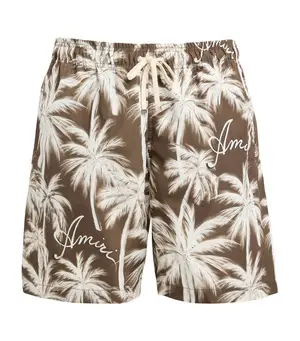 Amiri Palms Swim Shorts - Brown