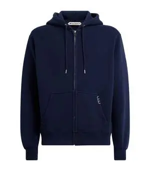 JW Anderson Cotton Zip-up Hoodie - Blue
