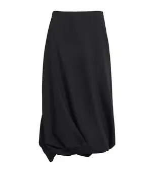 RÓHE Twisted Midi Skirt - Black