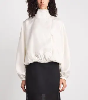 RÓHE Silk Blouson Anorak Blouse