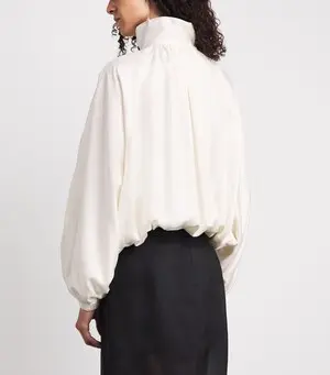 RÓHE Silk Blouson Anorak Blouse