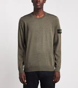 Stone Island Compass Logo Sweater - Green