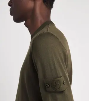 Stone Island Virgin Wool Ghost Crew Neck Sweater - Green