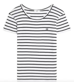Celine Striped Silk Jersey T-shirt