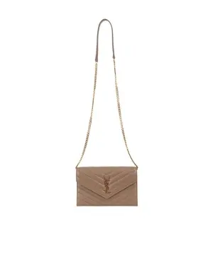 Saint Laurent Logo Shoulder Bag - Brown