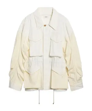 Celine Parka In Cotton Satin - White