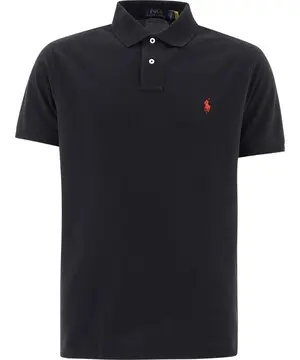 Polo Ralph Lauren Logo Embroidered Polo Shirt - Black