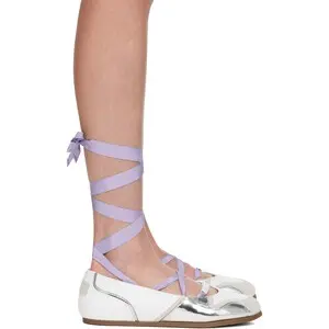 Moschino Suede Mirror Effect Ballet Flats