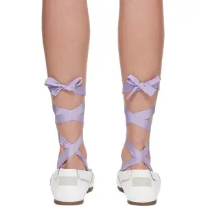 Moschino Suede Mirror Effect Ballet Flats
