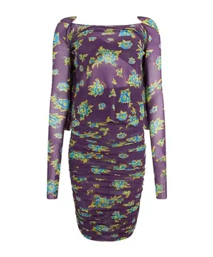 Philosophy Di Lorenzo Serafini Long-sleeved Floral Dress - Purple