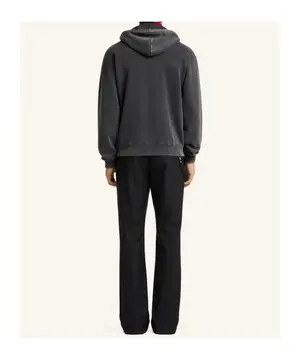 COURREGES Logo Print Stonewashed Zipped Hoodie
